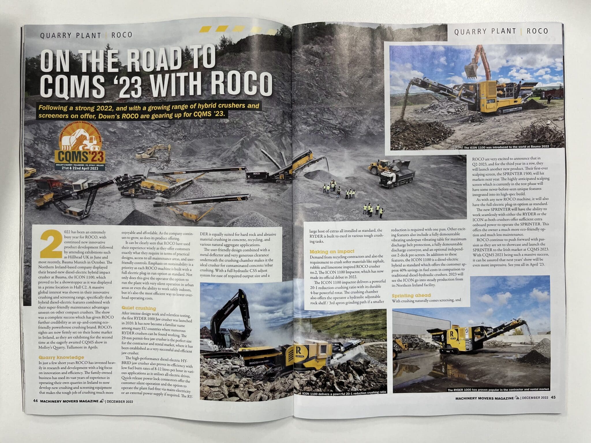 Roco Featured In Machinery Movers Jan Edition - roco